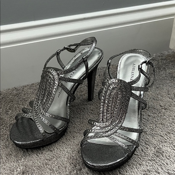 Adrianna Papell | Shoes | Adrianna Papell Metallic Strappy Heels | Poshmark